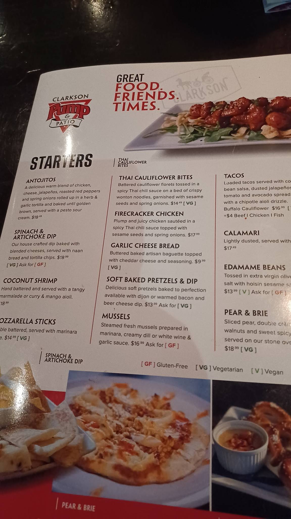 Menu at Clarkson Pump & Patio pub & bar, Mississauga, Lakeshore Rd W