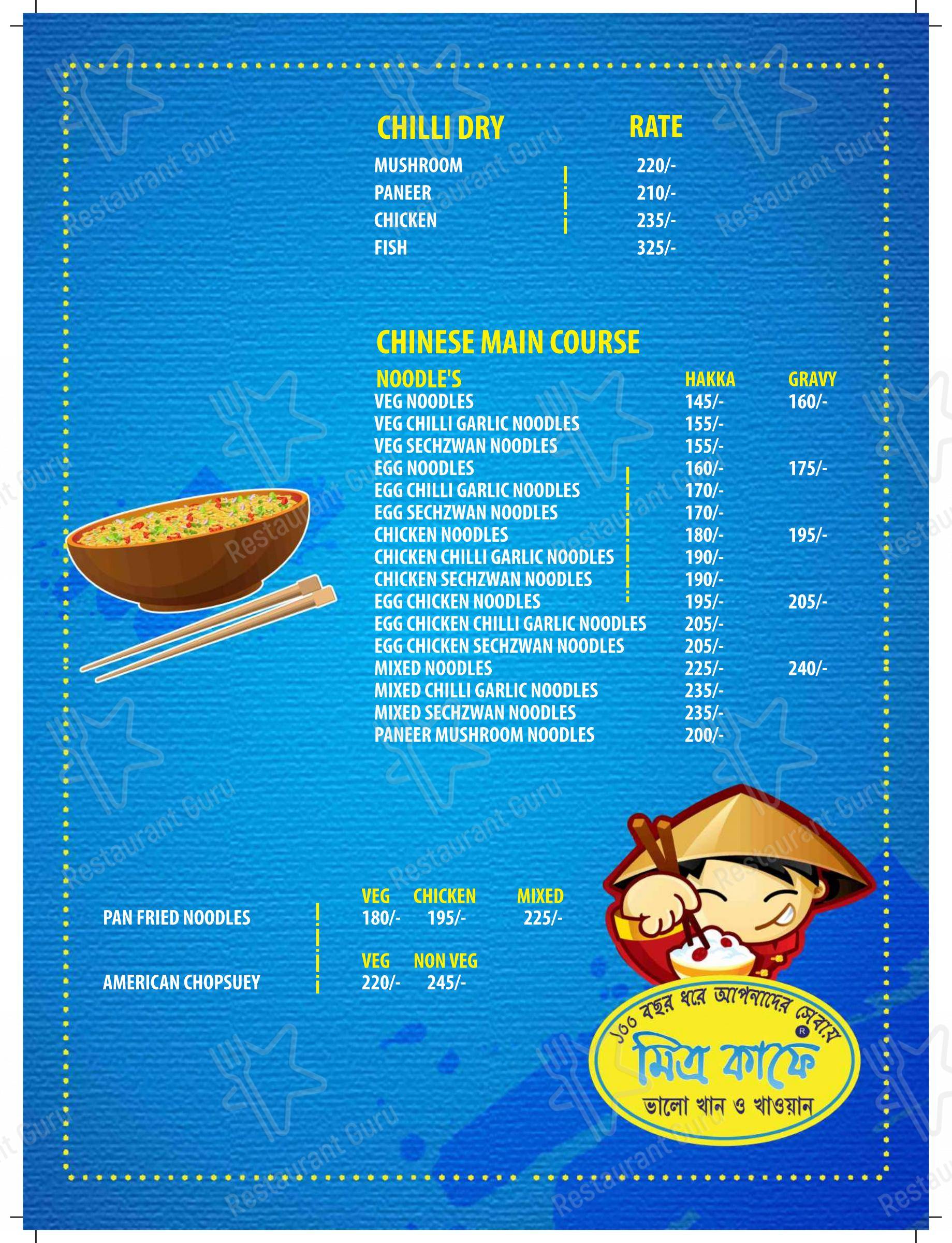 Menu at Mitra Cafe - Sovabazar, Kolkata, 47