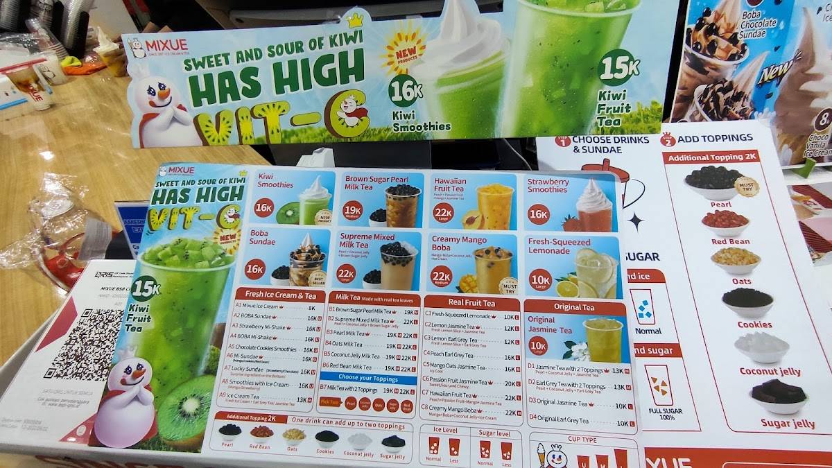 Menu at Mixue BSB cafe, Semarang