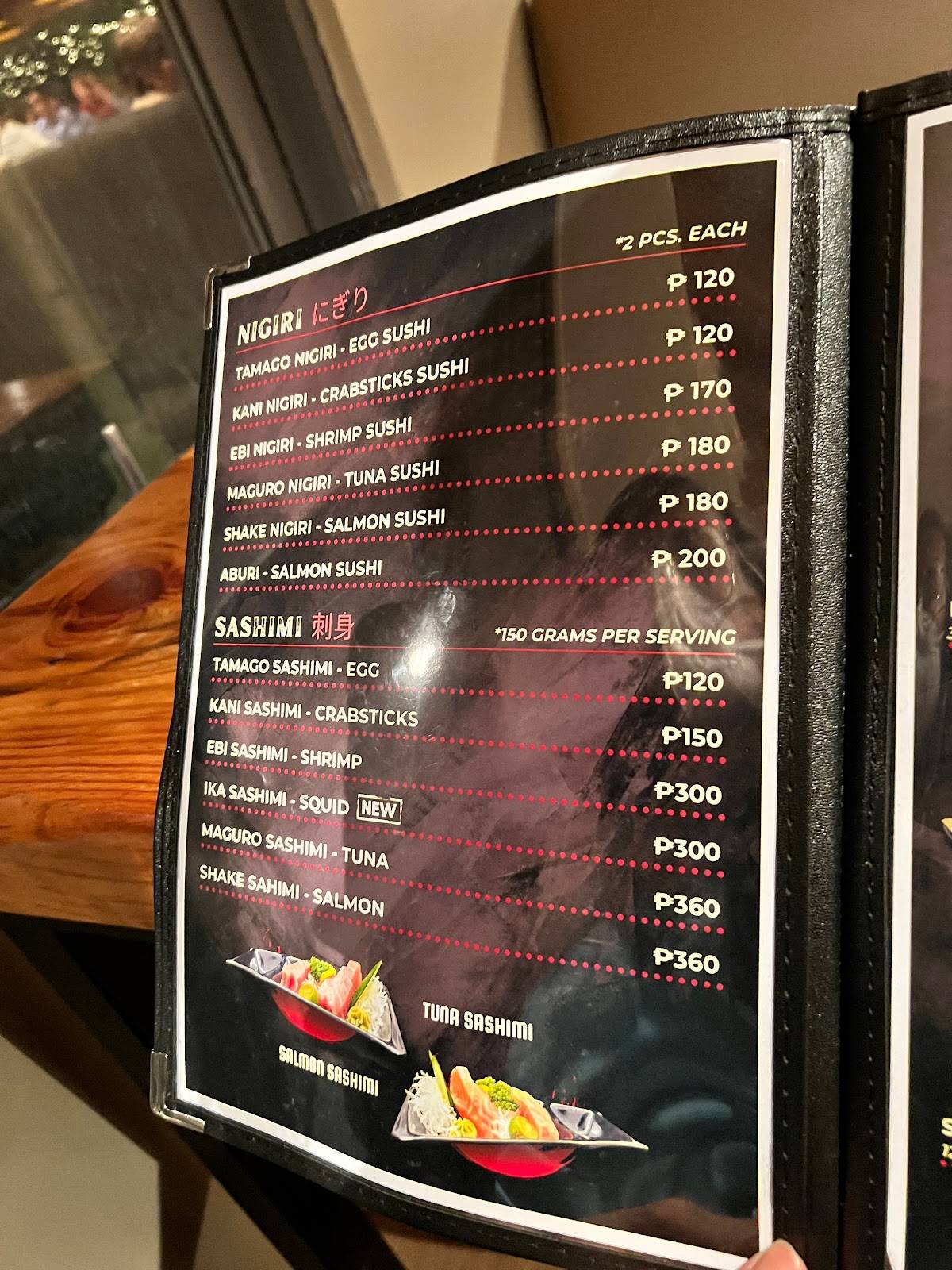 Carta del restaurante Mizuki Japanese Resto, Baguio