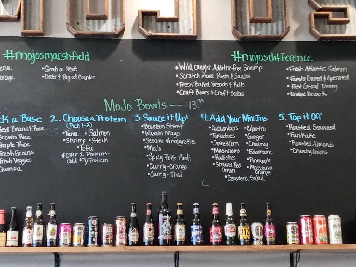 Menu at MoJo's Pasta House & Cajun Cook Shack restaurant, Marshfield