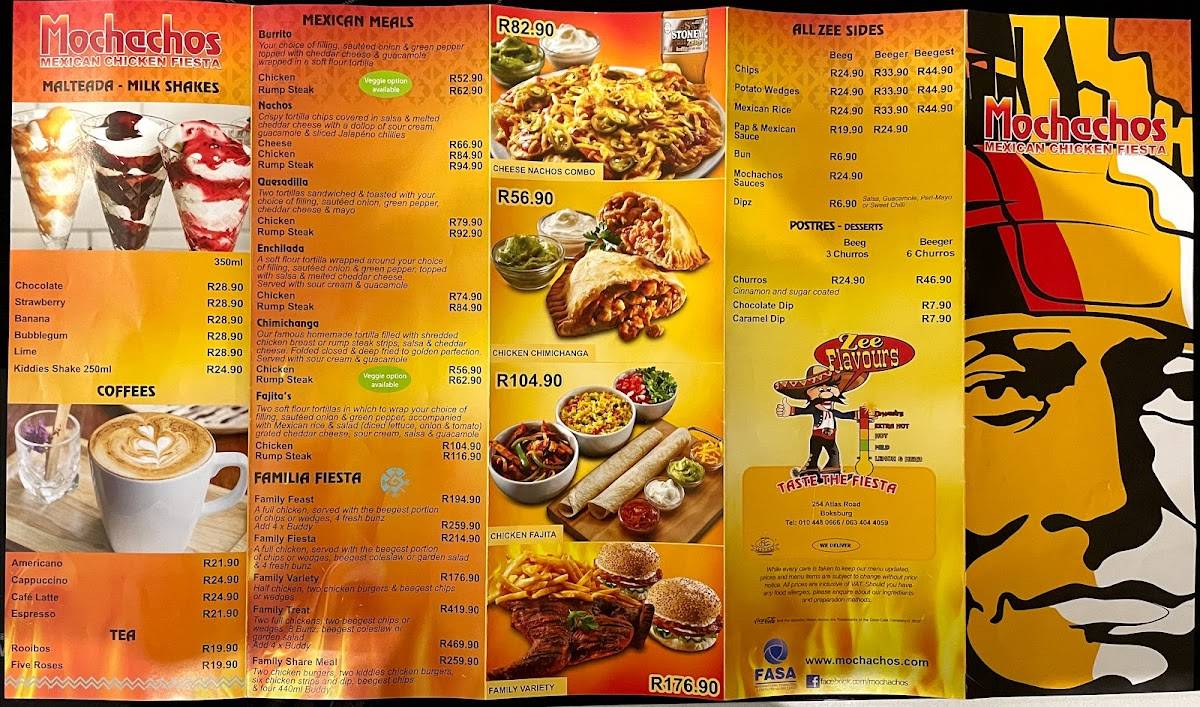 Меню ресторана Mochachos ATLAS, Боксбург, 254 Atlas Rd