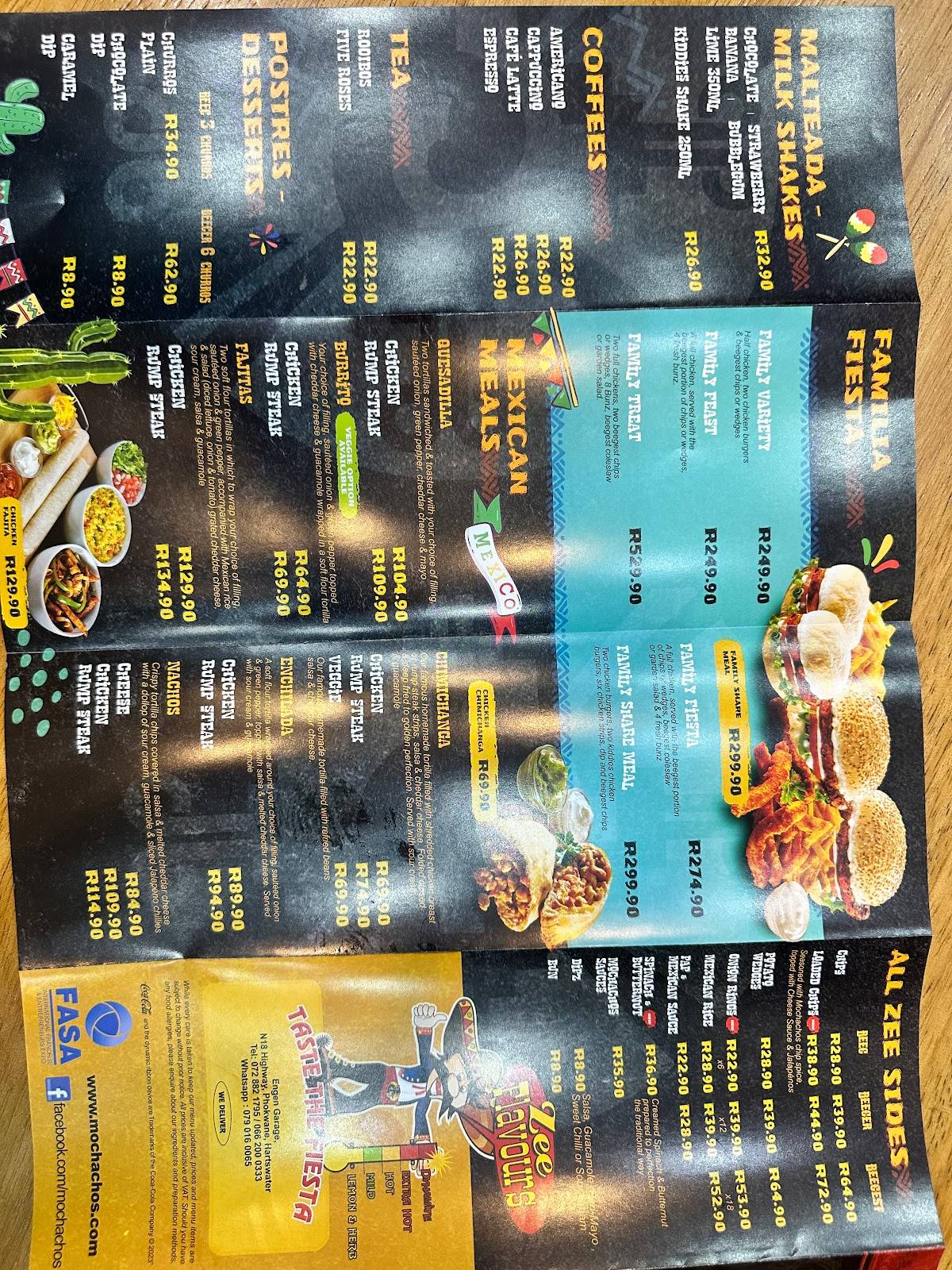 Menu at Mochachos Chicken Villages restaurant, Hartswater