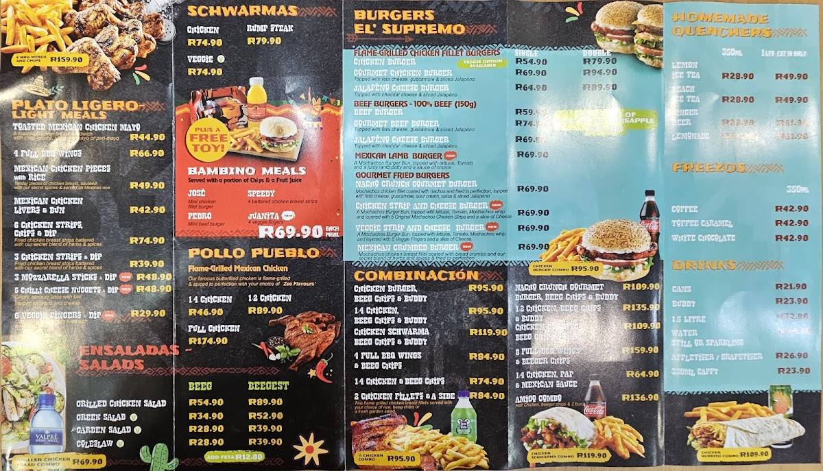 Menu at Mochachos New Redruth restaurant, New Redruth, 28 St Austell St