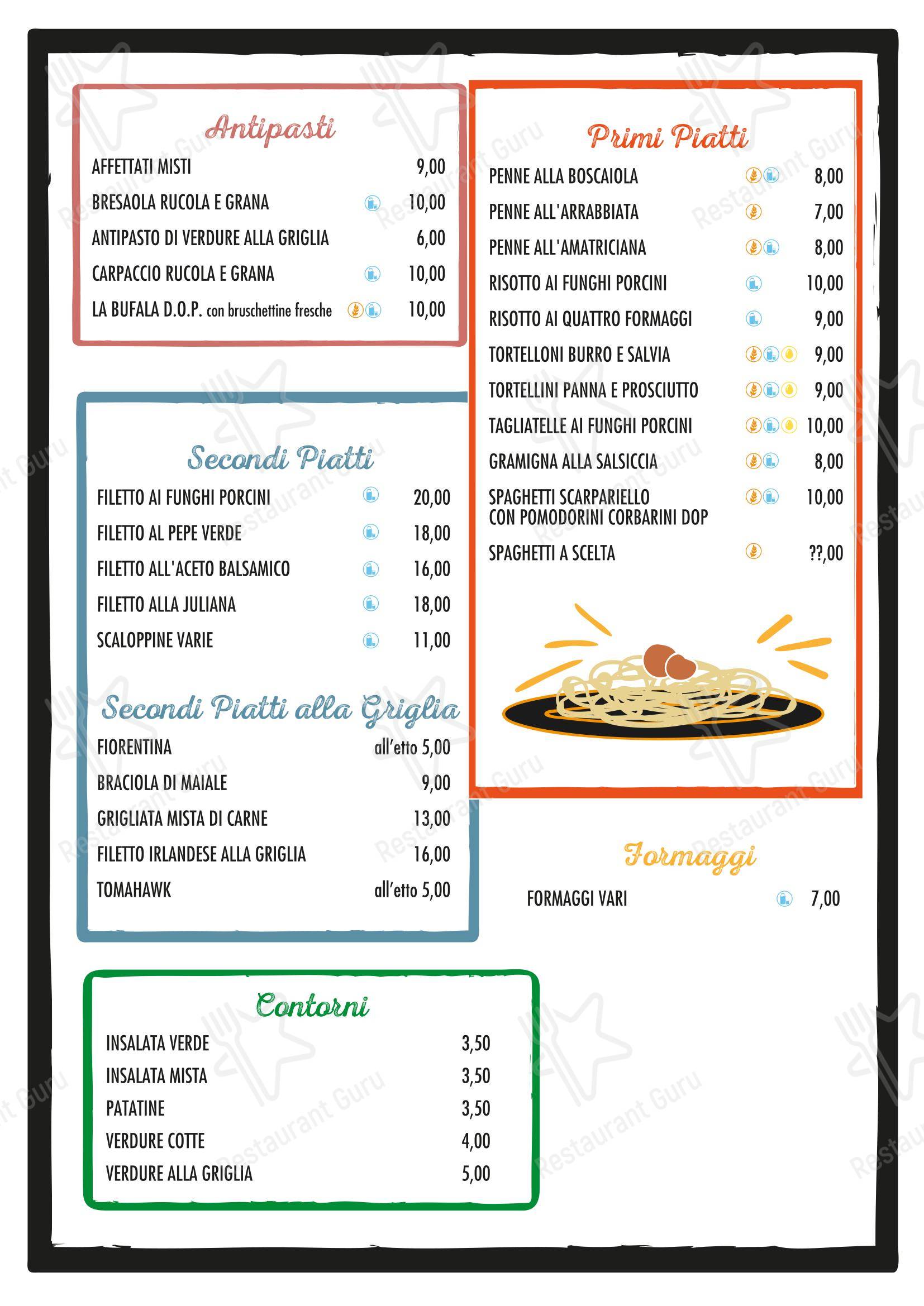 Menu da Ristorante Pizzeria La Gioconda, Modena