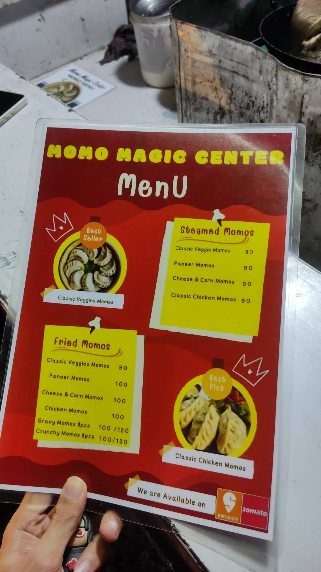 Menu at Momo Magic Center, Vadodara
