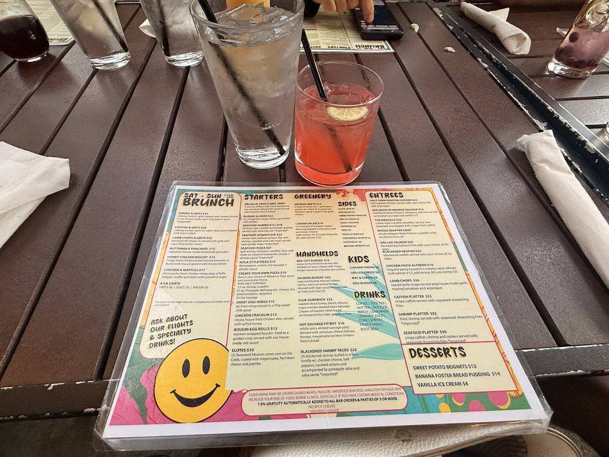 Menu at Monday Restaurant + Bar, New Orleans