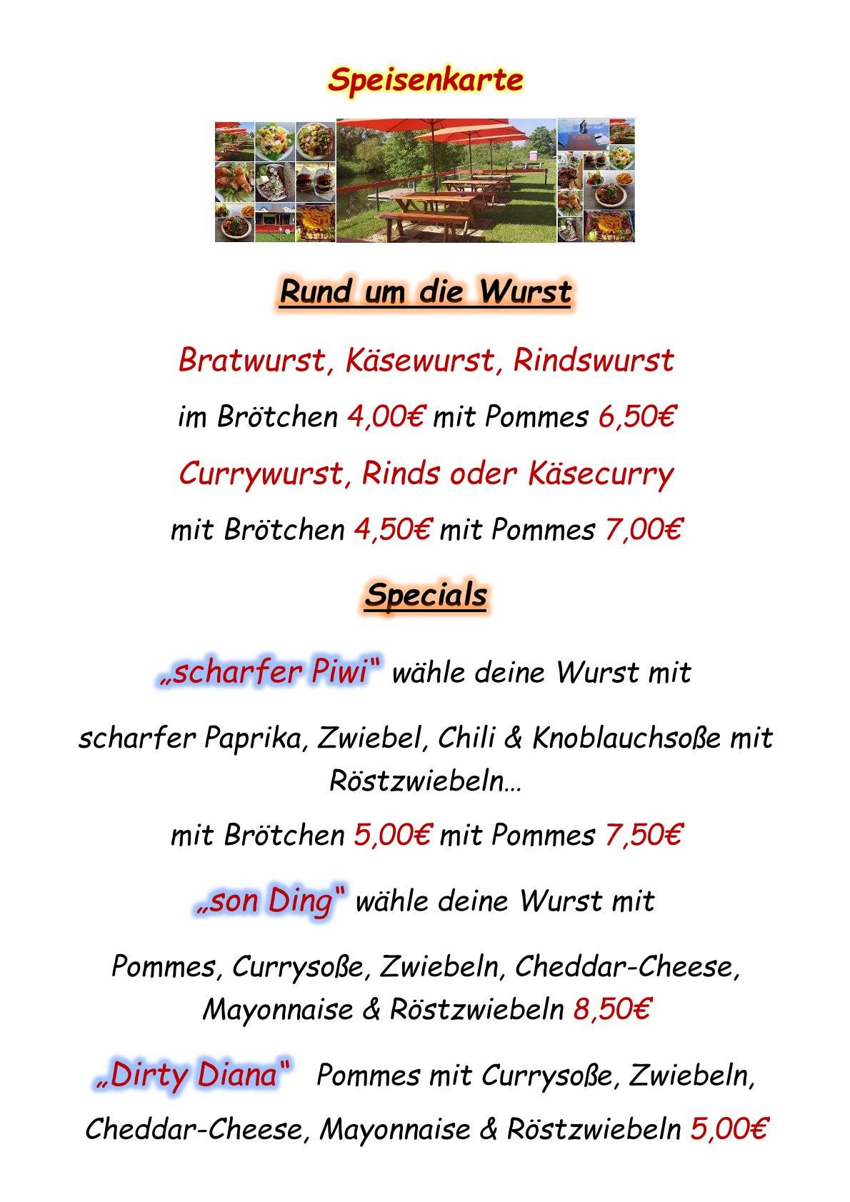 Speisekarte von Monis Imbiss restaurant, Lahnau