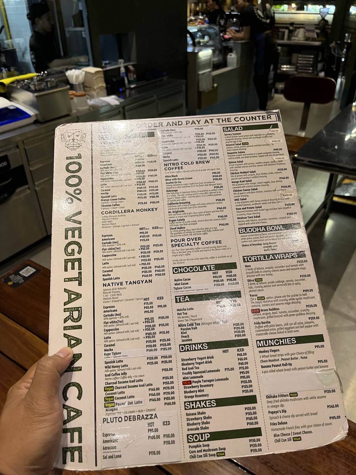 Menu at Monkey Grounds Coffee cafe, Iloilo City, PH52+FJ9