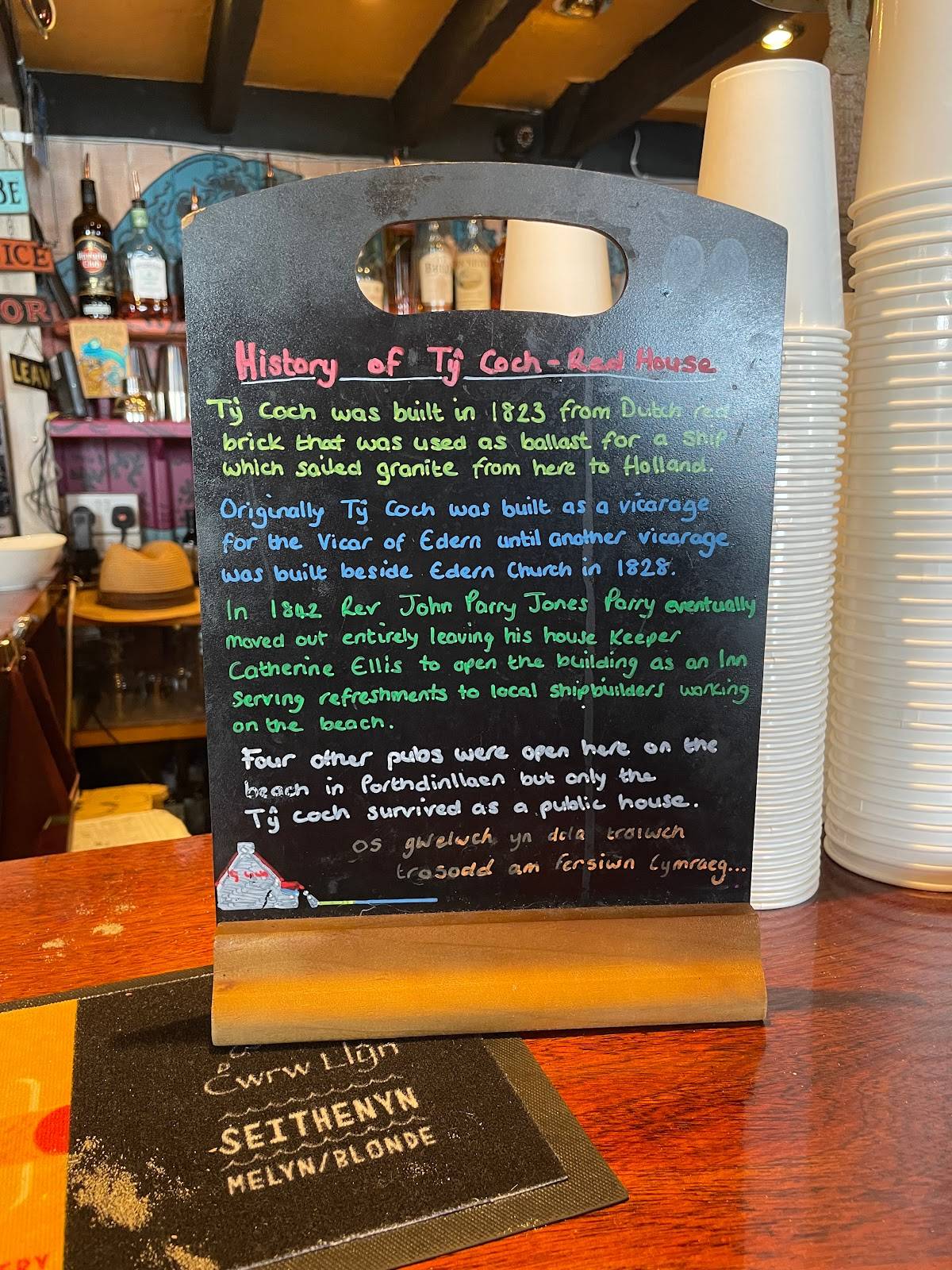 Menu at Tŷ Coch Inn pub & bar, Morfa Nefyn