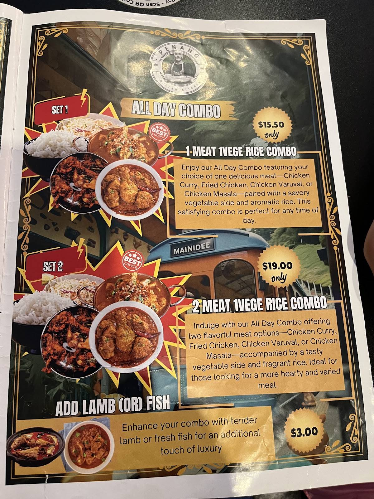 Menu at Penang Dollah Kitchen restaurant, Morphett Vale