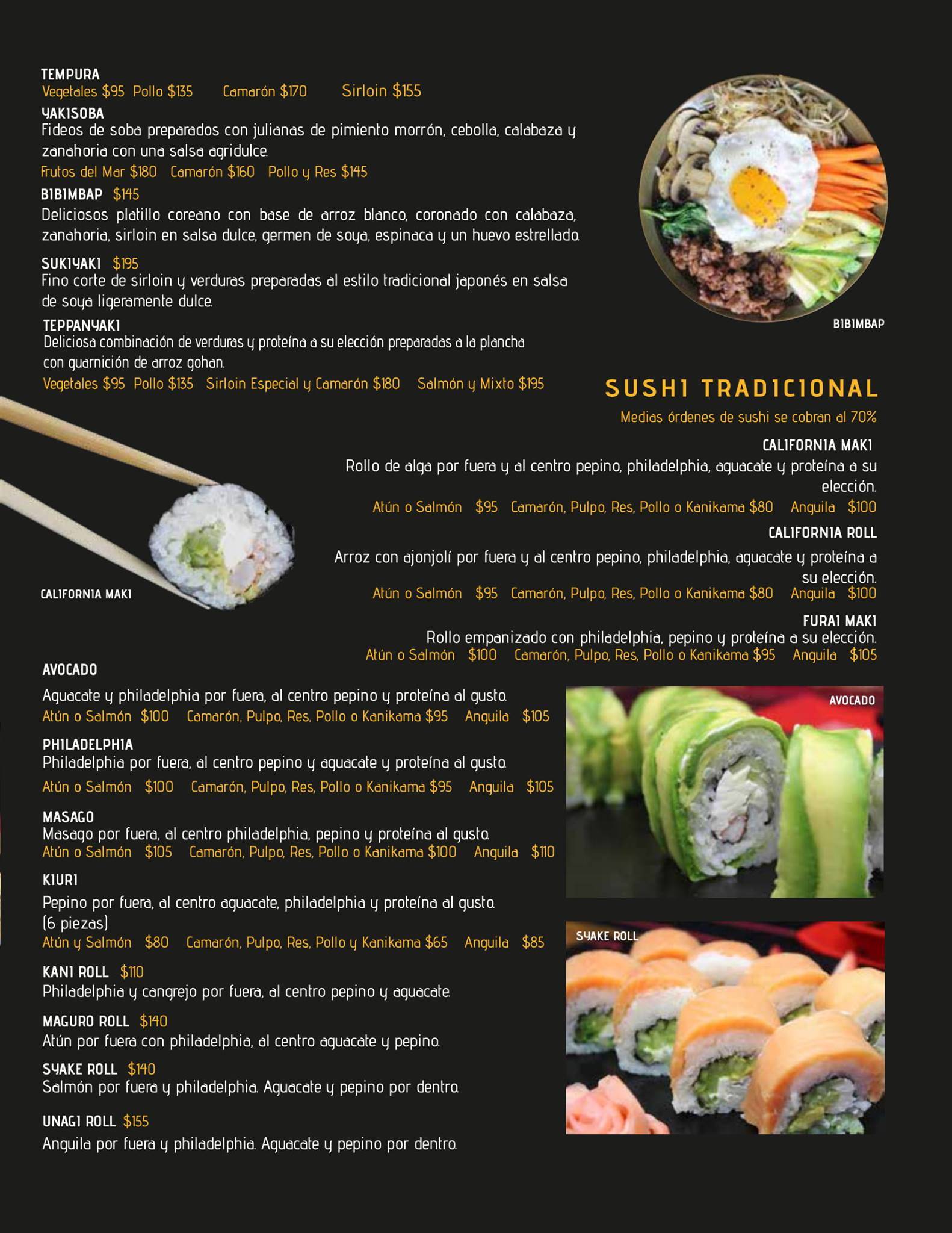 Carta del restaurante Moyagi Asian Kitchen, Zapopan