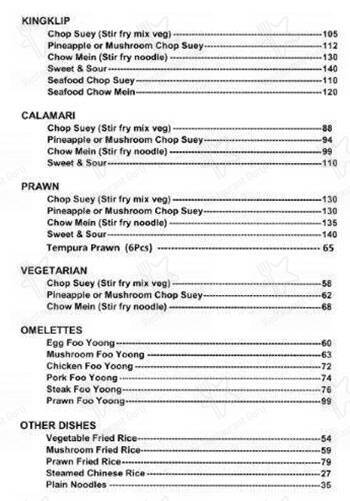 Menu at Mr Foo restaurant, Cape Town, Goemans Garden Centre
