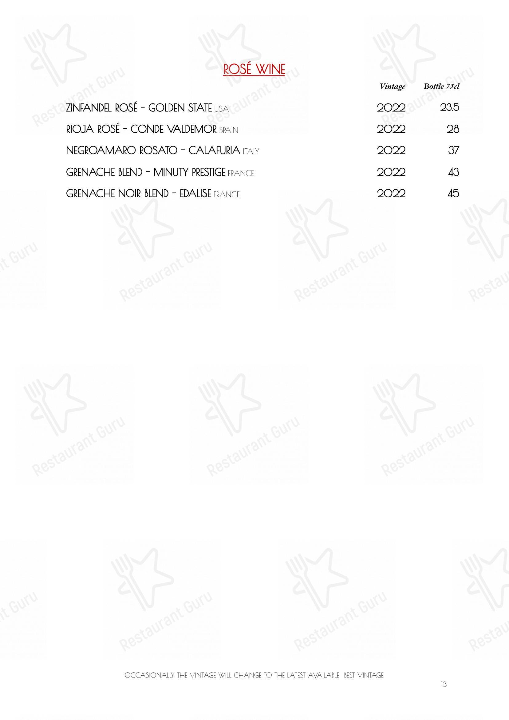 Menu at Mr Lau's restaurant, Warrington