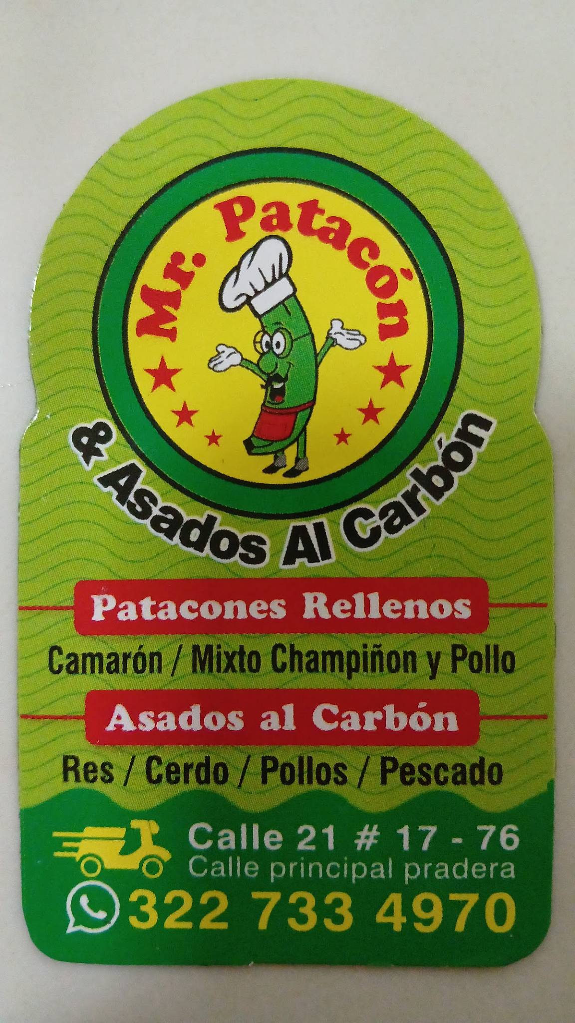 Menu at Mr Patacon Asados al Carbon restaurant, Dosquebradas