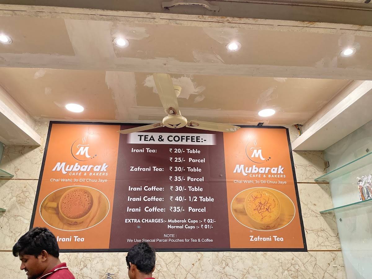 Menu at Mubarak Cafe & Bakers, Hyderabad