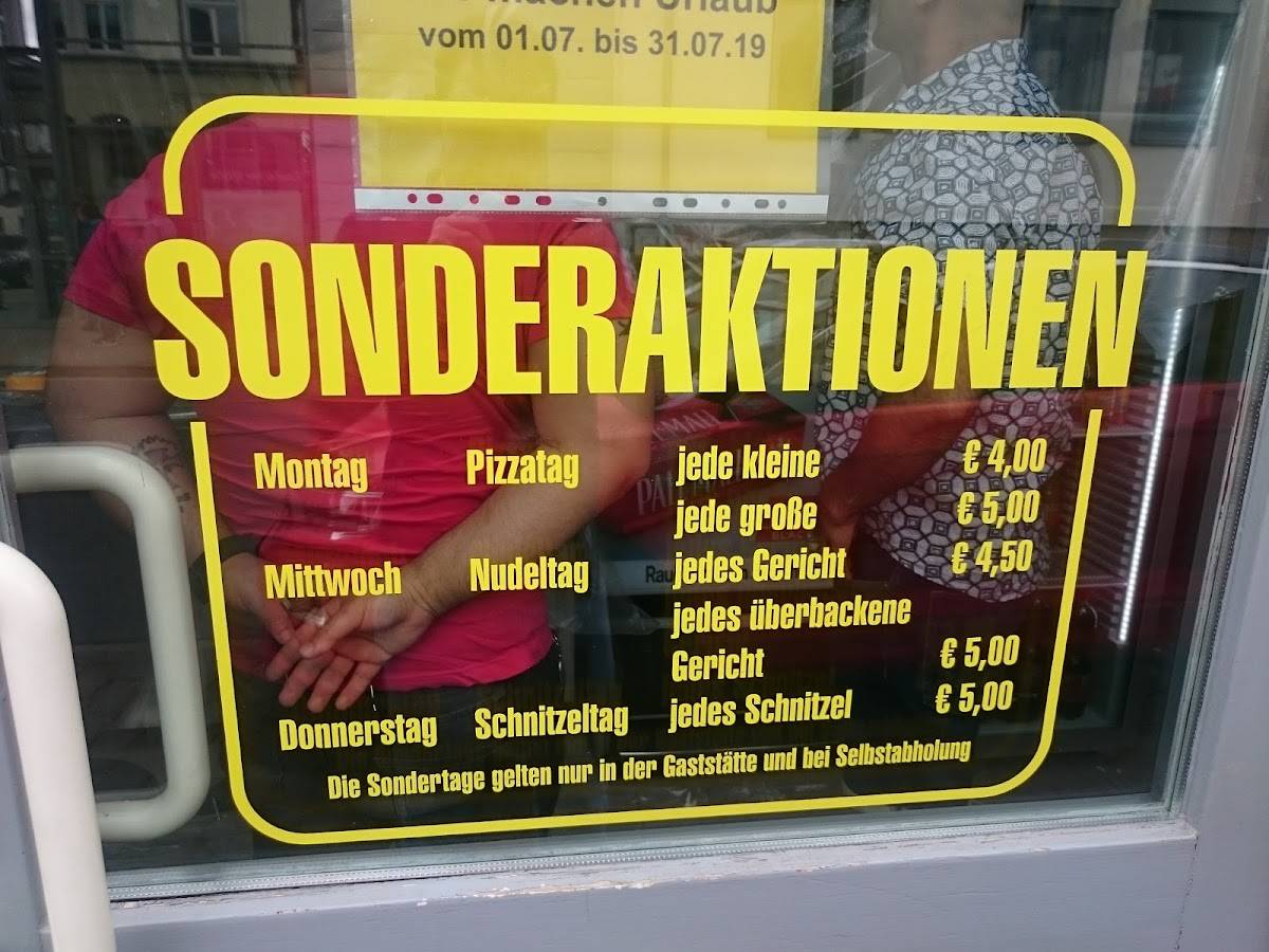 Speisekarte von Pizzeria Alpina, Mühlhausen/Thüringen