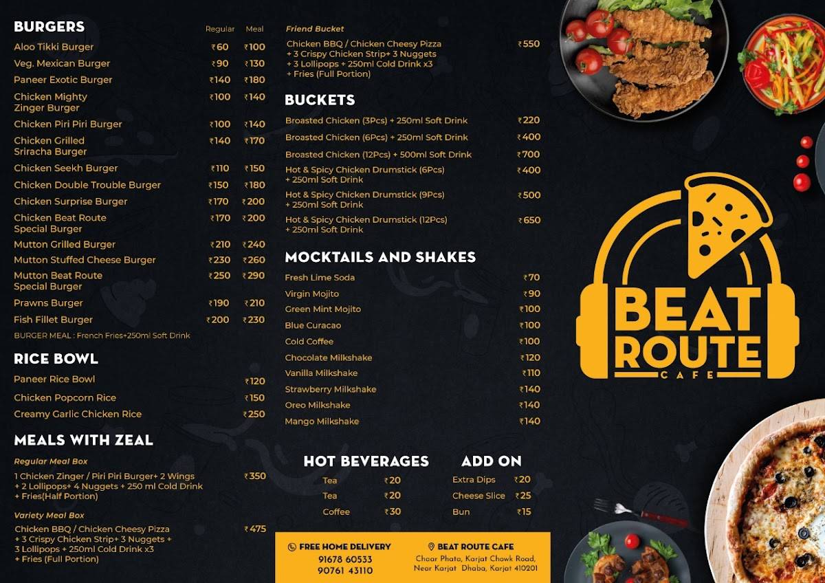 Menu at Beat Route Cafe, Mumbai