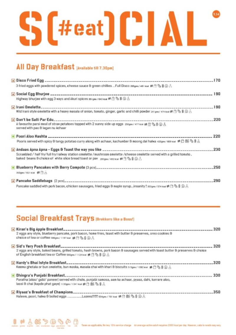 Menu at Capital SOCIAL, Mumbai, Unit 3