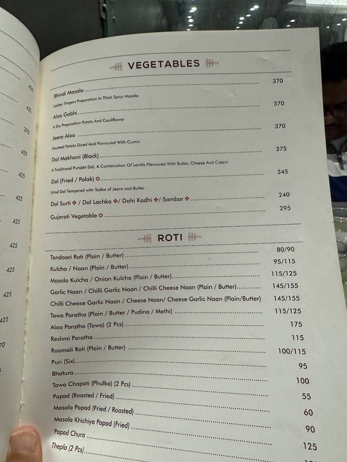 Menu at Status Restaurant, Mumbai, Regent Chambers