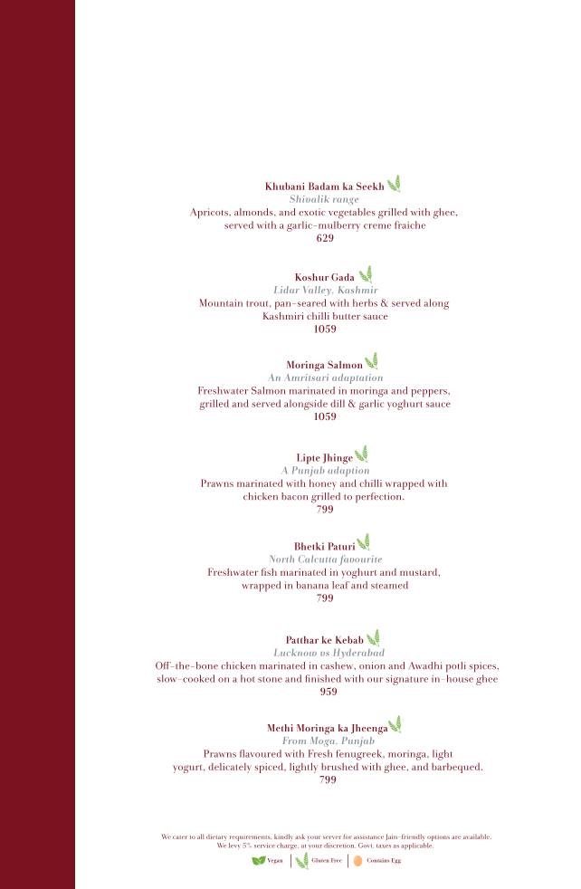 Menu at Taftoon, Mumbai, Naman center