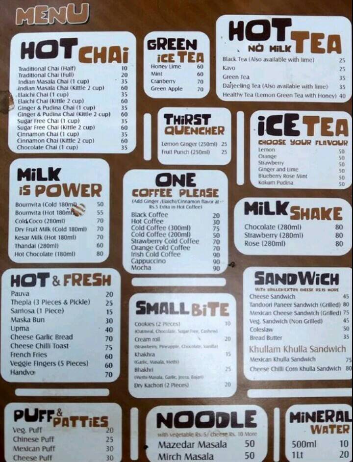 Menu at Tea Post, Mumbai, Shop no-15