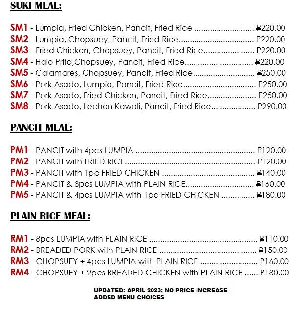 Menu at NG Wanam Food House restaurant, Batangas