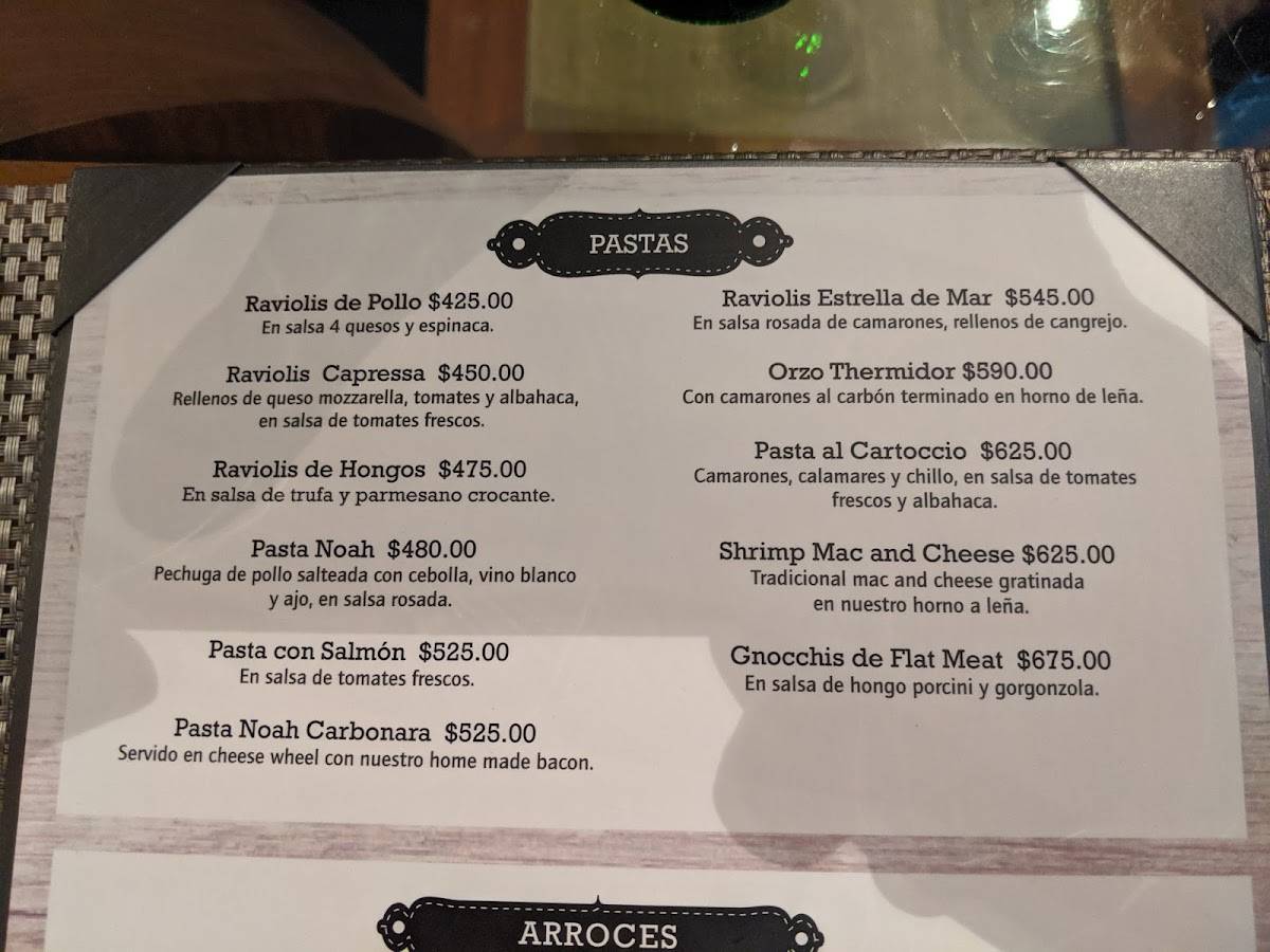 Carta de Noah restaurant, Santiago De Los Caballeros
