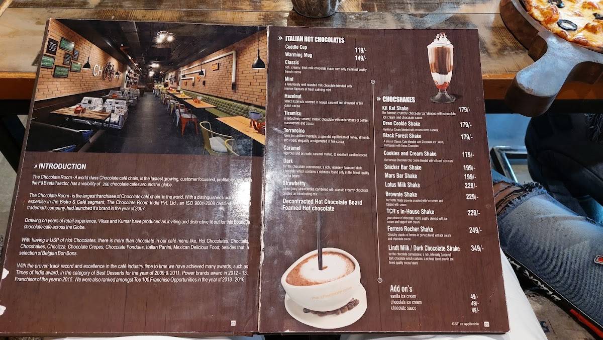 Menu at The Chocolate Room, Nadiad