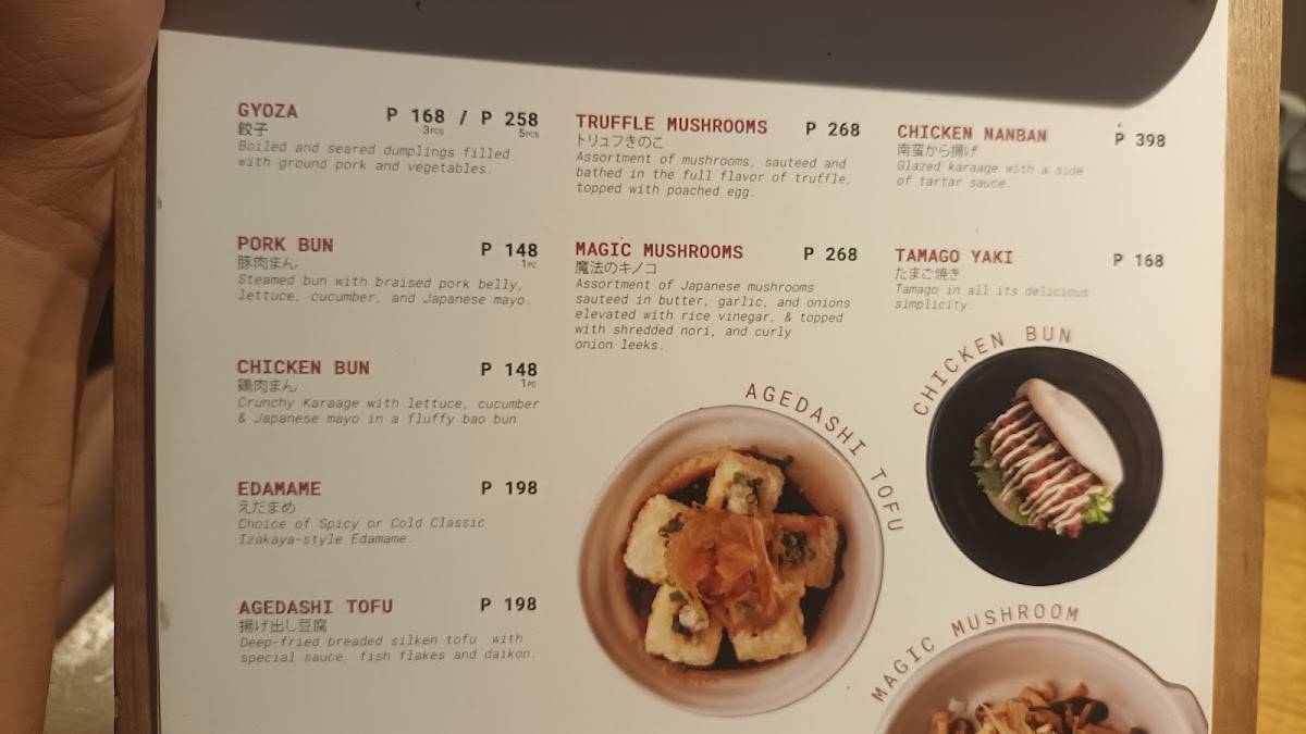 Menu at Nagi Izakaya - The Podium restaurant, Pasig