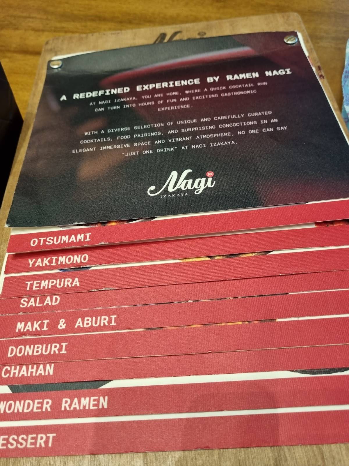 Menu at Nagi Izakaya - The Podium restaurant, Pasig