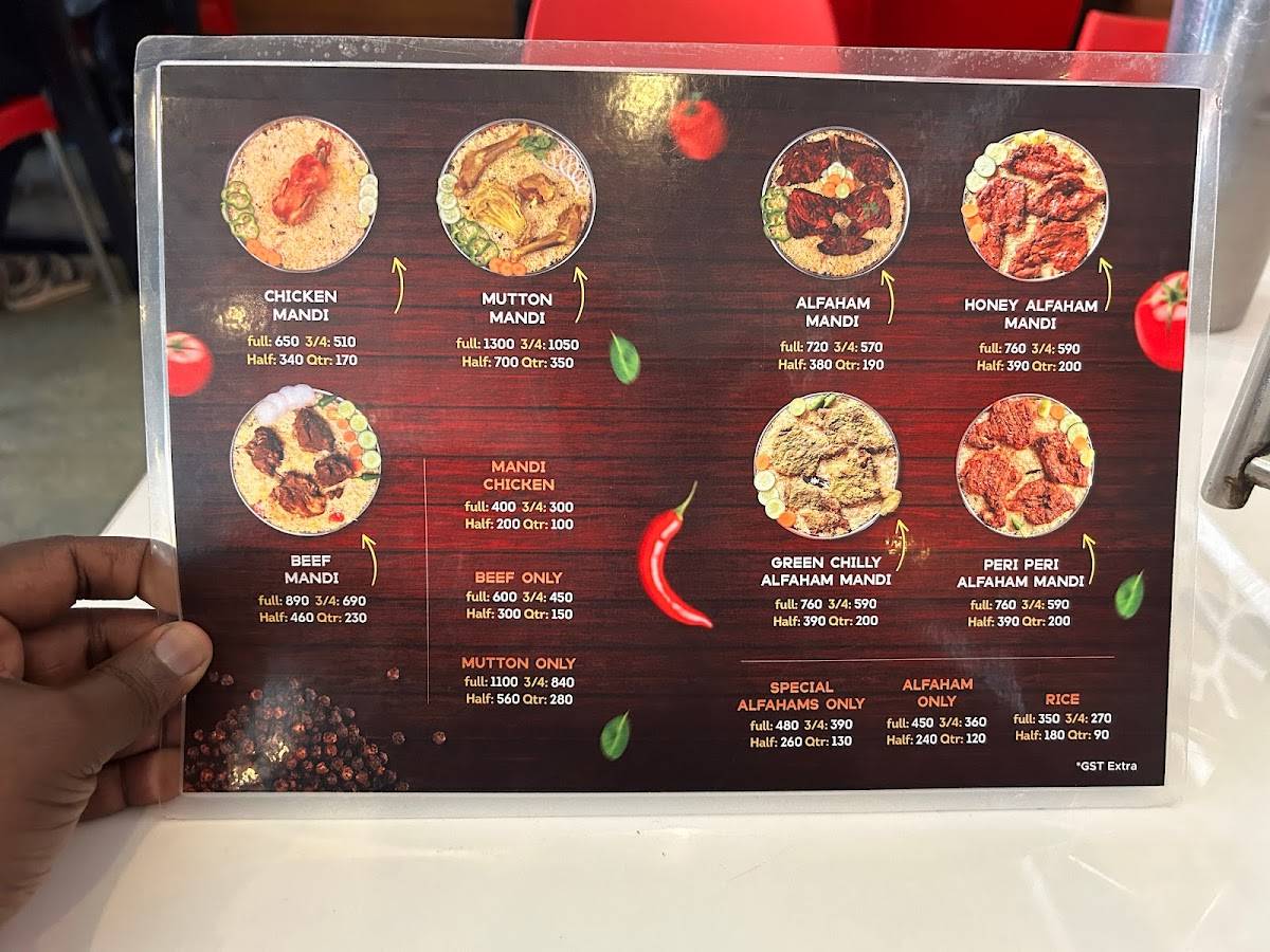 Menu at Nahdi Mandi Restaurant Thrissur, Thrissur