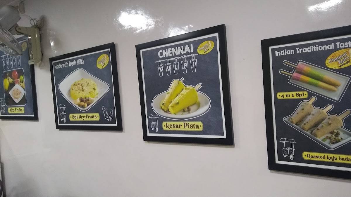Menu at Chennai Kulfi, Namakkal