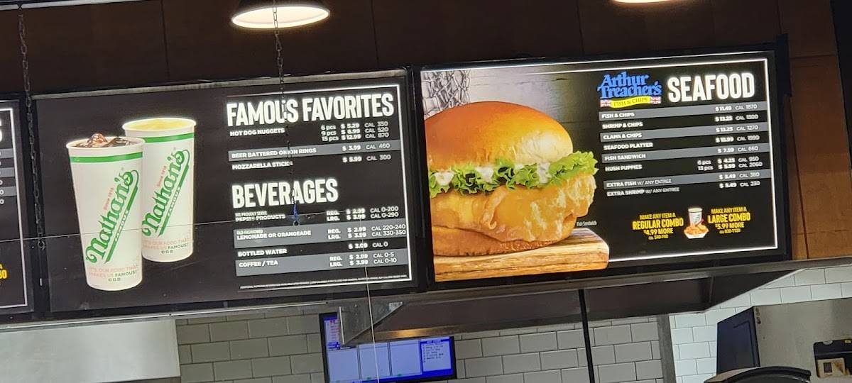 Menu at Nathan's Famous Hot Dogs & Scoops Ice Cream restaurant, Myrtle ...