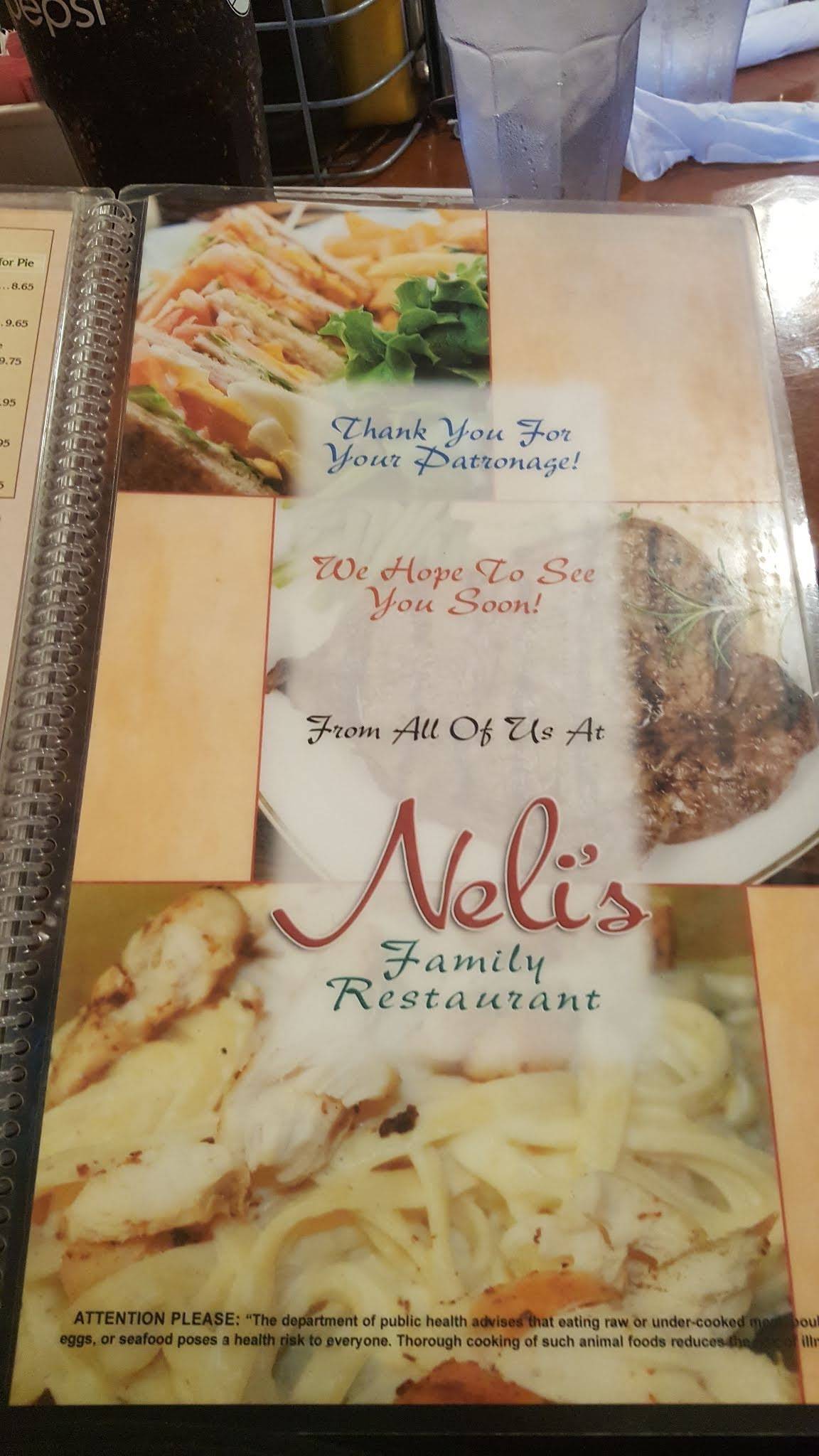 Menu at Neli's Restaurant, South Beloit