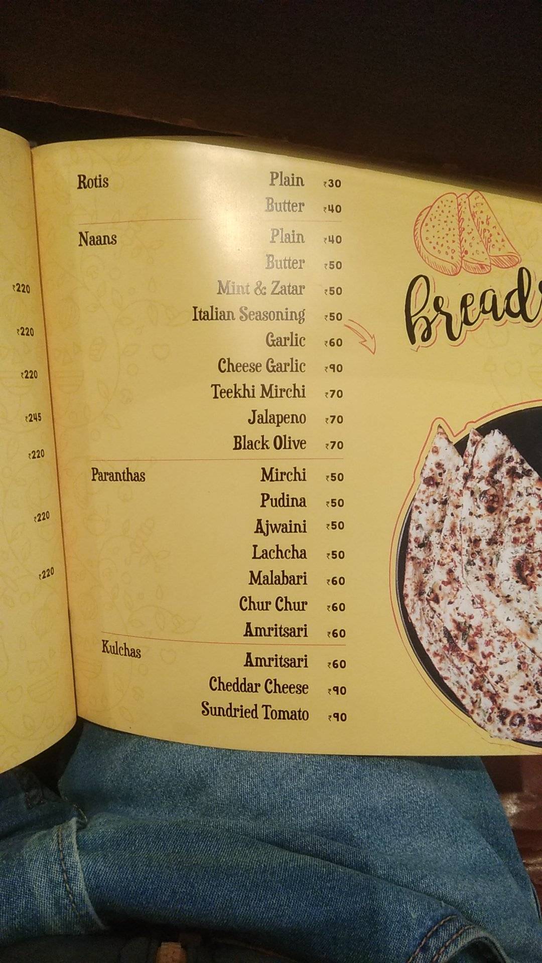 Menu at Indus Flavour, New Delhi