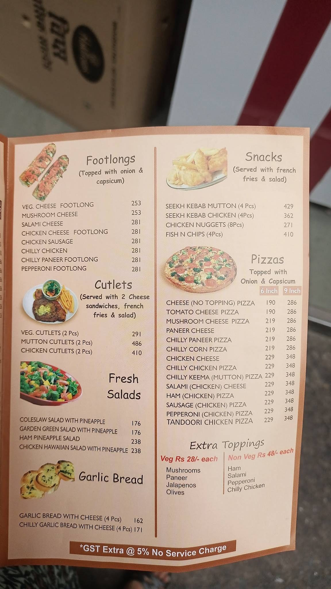Menu at Kent's, New Delhi, Defence Colony Market