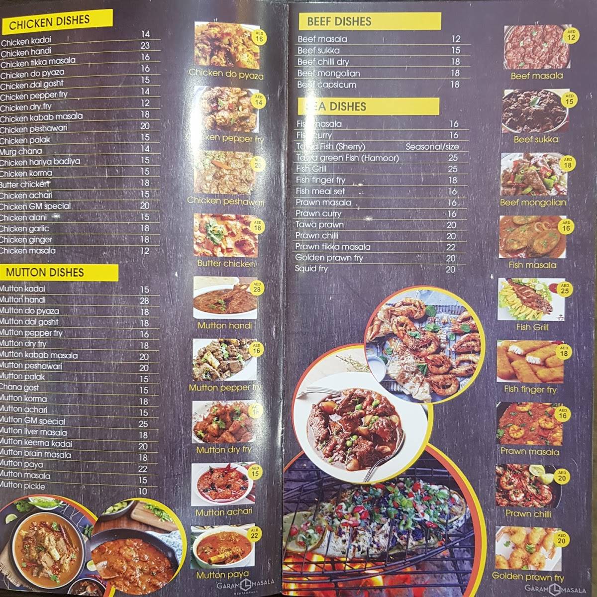 Menu at New Garam Masala Restaurant, Dubai, meena bazaar - 1 Al Fahidi ...