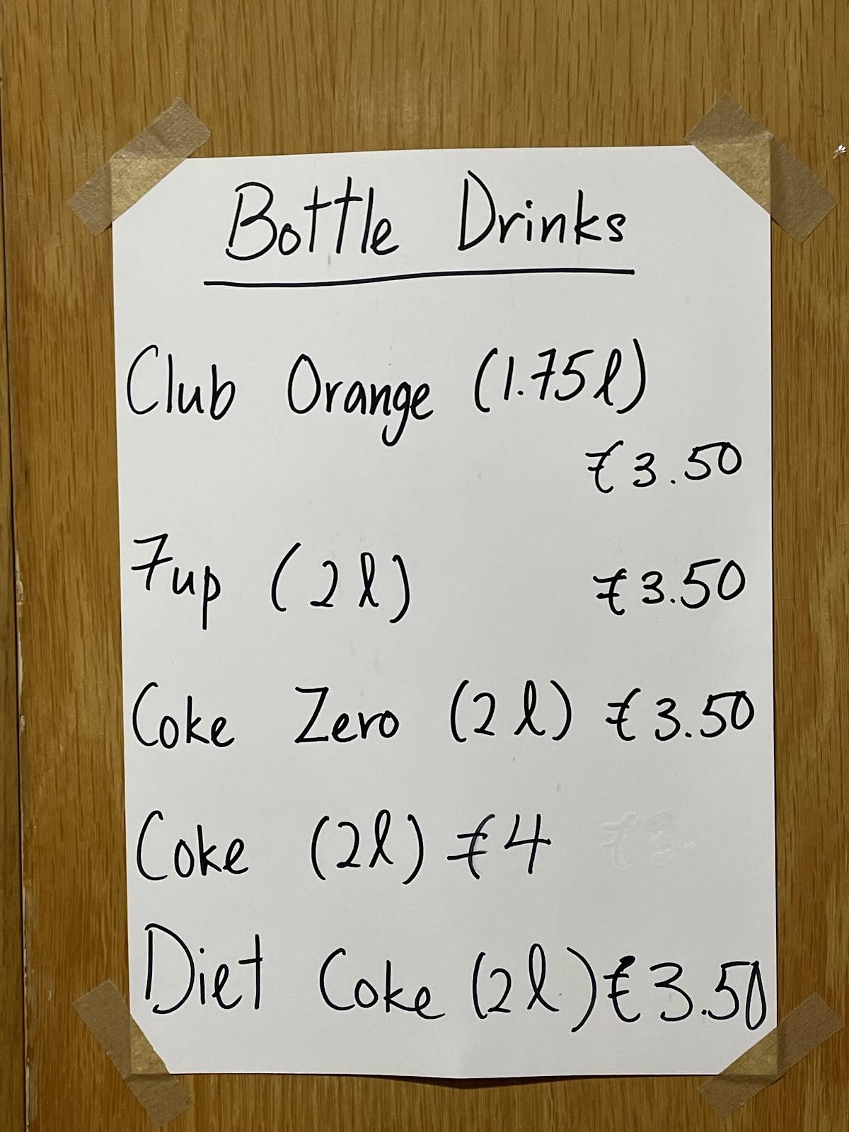 Menu at New Golden City Chinese restaurant, Portumna