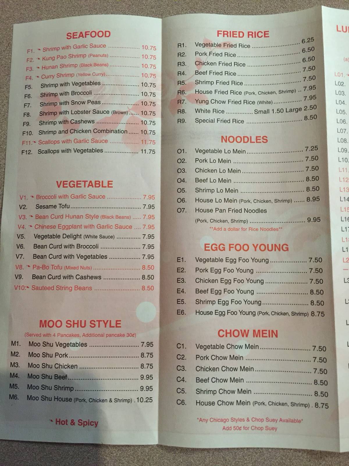 Menu at New Happy Family restaurant, Epsom, 943 Suncook Valley Hwy S