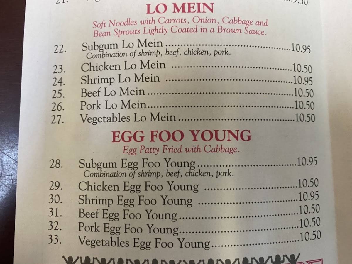 Menu at China House Restaurant, New Richmond, 250 Paperjack Dr
