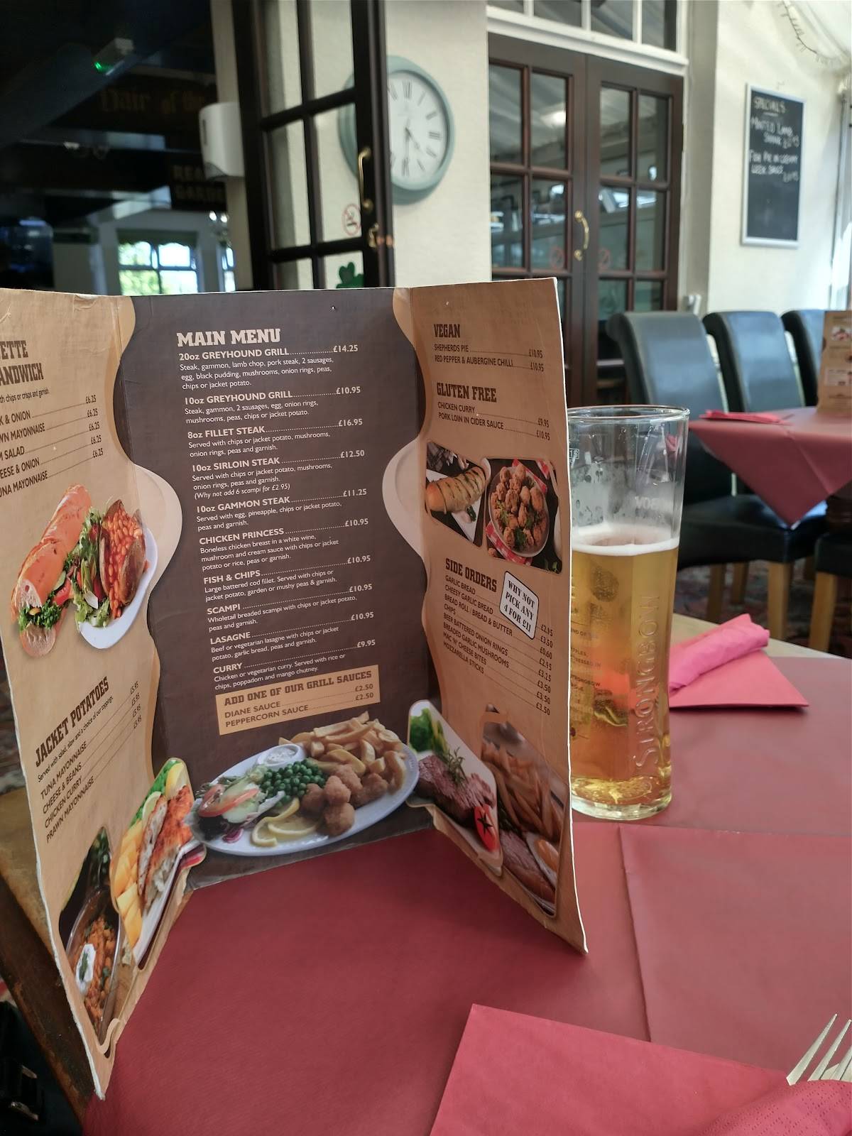 Menu at The Greyhound Inn pub & bar, Newport, Old Hill Cres