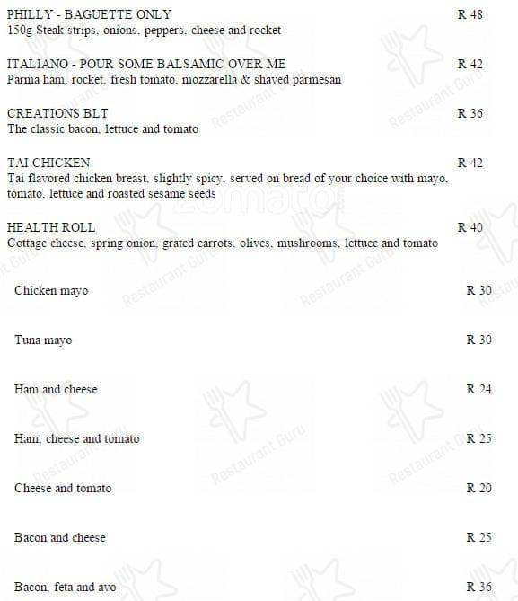 Menu at Newton's. cafe, Pretoria, Kesselaar Rd