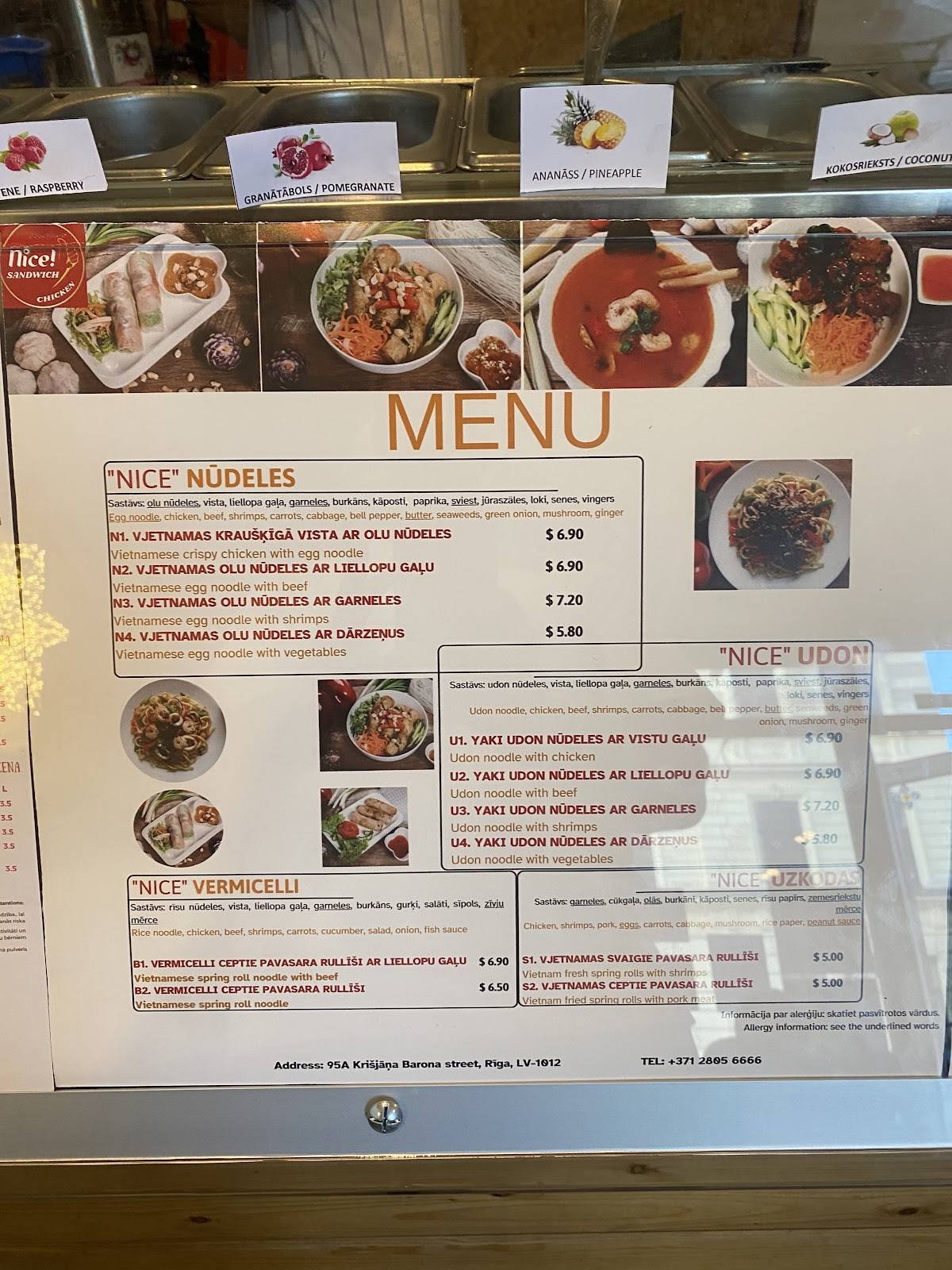 Speisekarte von Nice Asian Sandwich & Bubble Tea, Riga