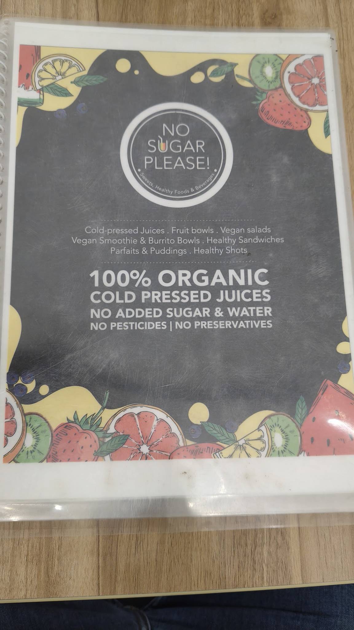 Menu at NSP - MTP, Bengaluru