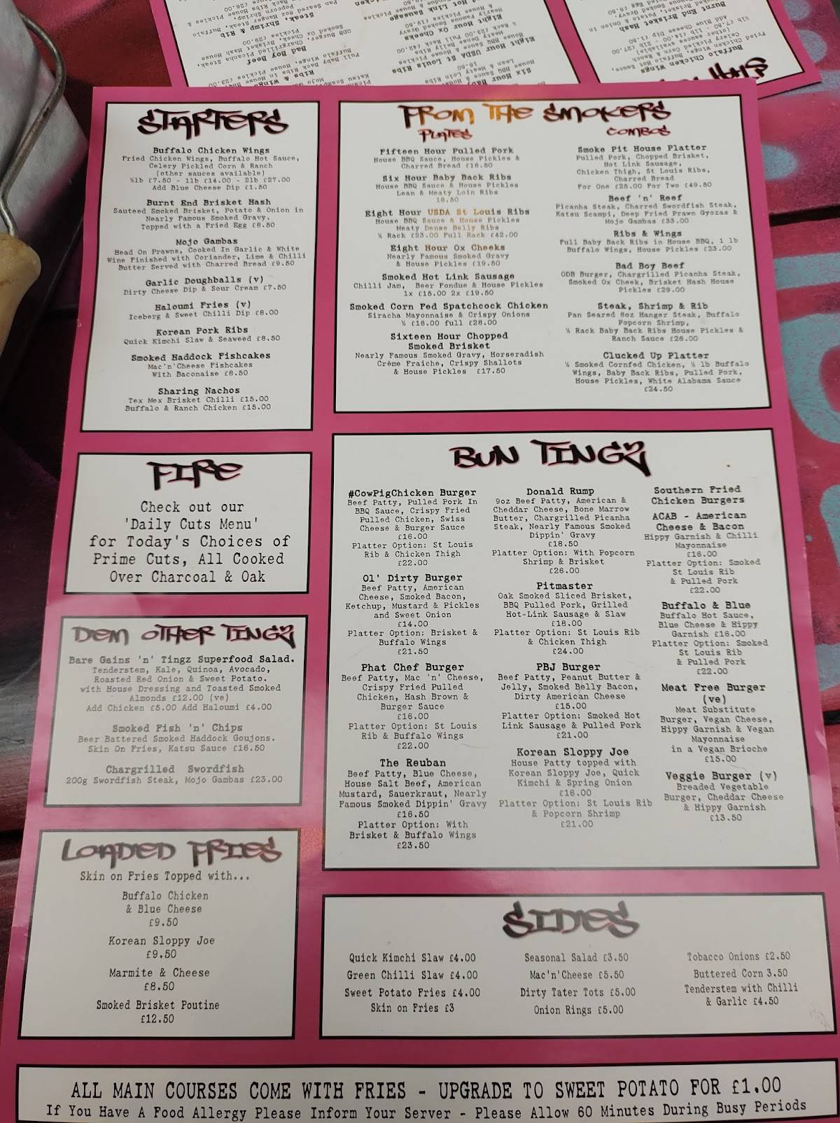 Menu at The Smoke Pit BBQ, Northampton, 11A The Ridings
