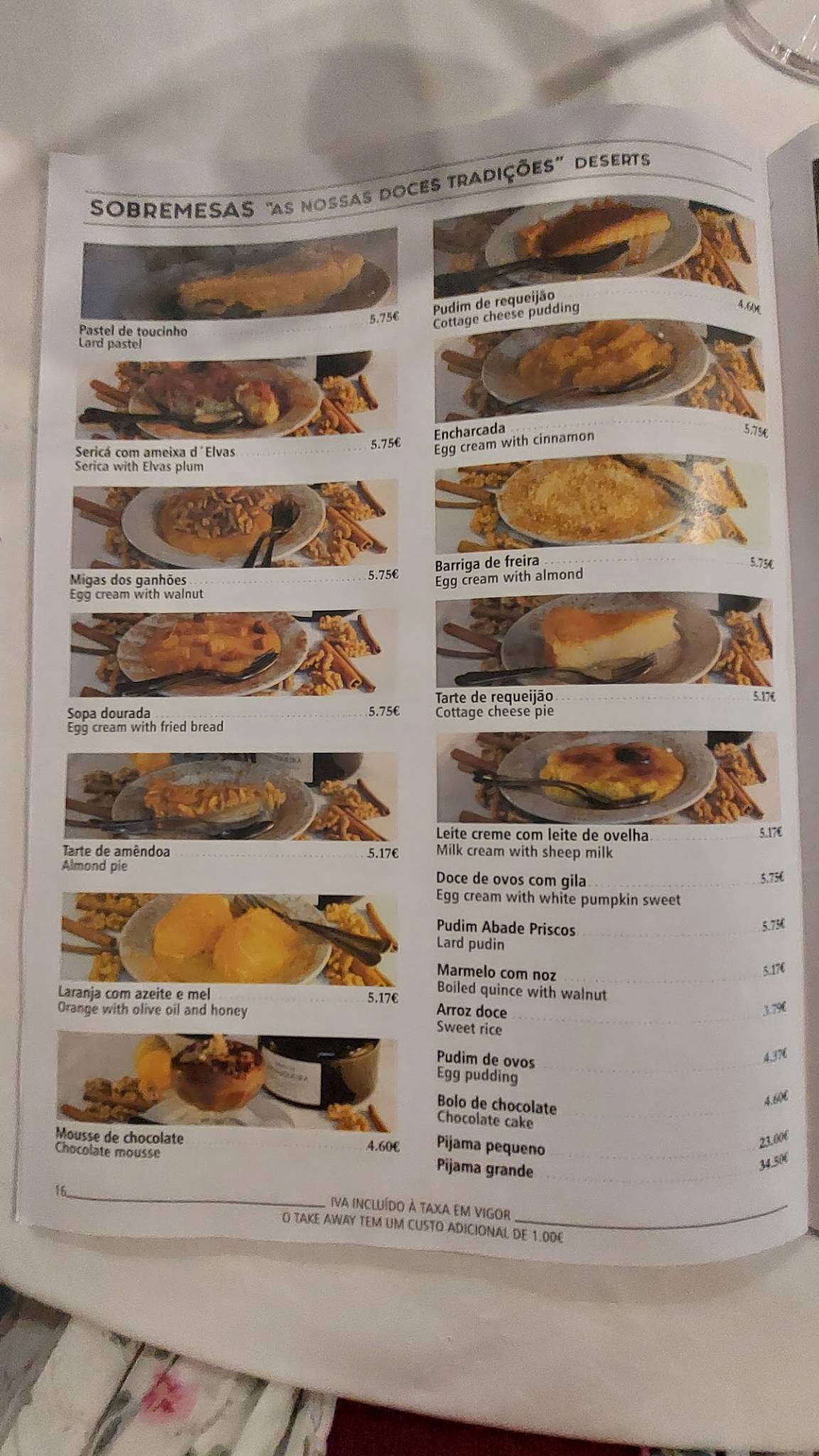 Menu at O Alpendre restaurant, Arraiolos