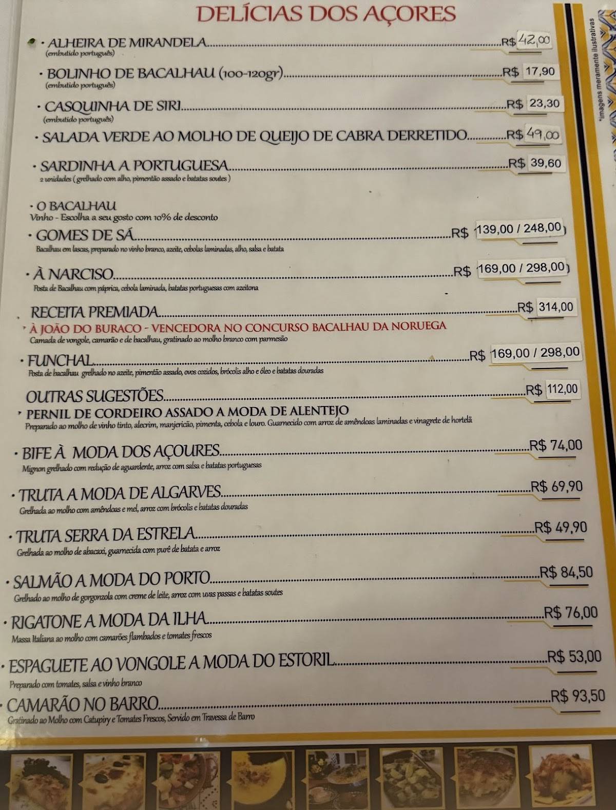 Menu em O Bacalhau do Porto restaurante, São Paulo