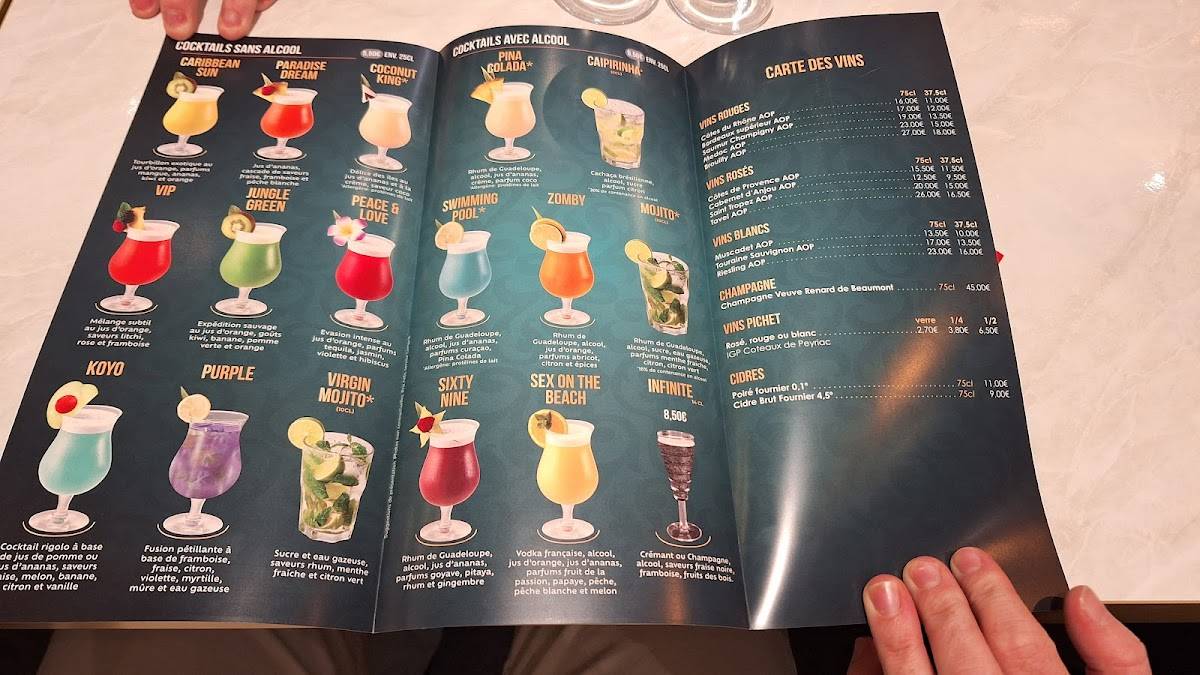 Menu au O‘Ciel BUFFET restaurant, Mayenne