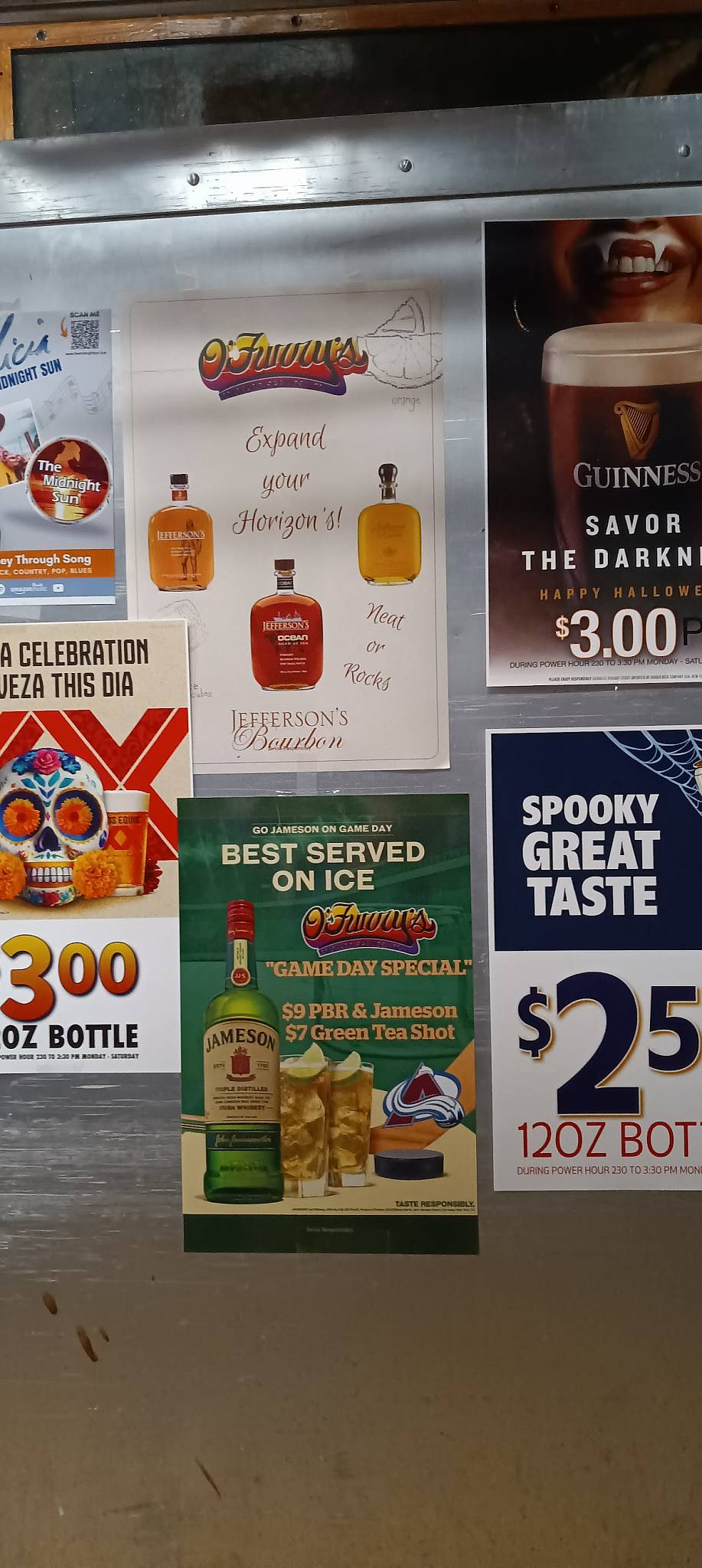 Menu at O'Furry's pub & bar, Colorado Springs
